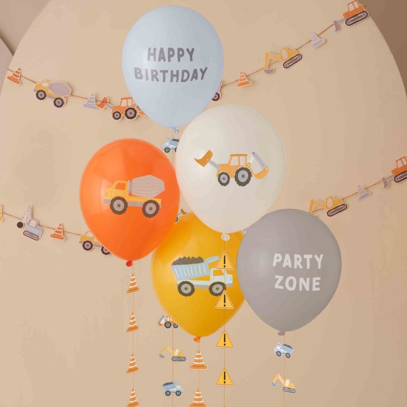 Construction Diggin' Balloon Set (5 pack) – Ruby Rabbit