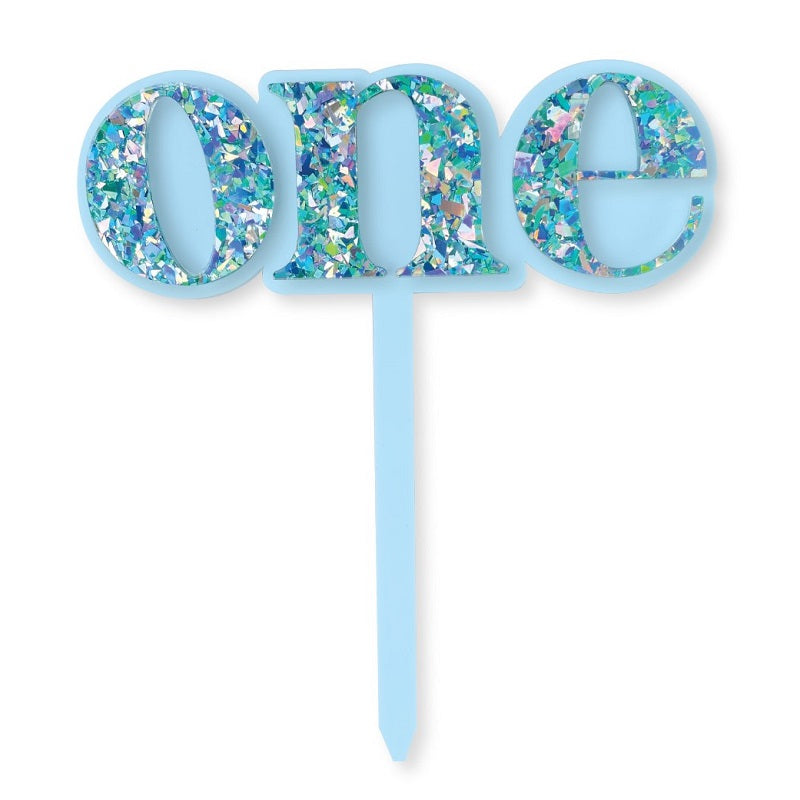 Blue One is Fun Cake Topper – Ruby Rabbit