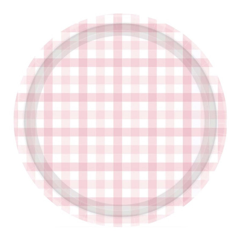 Pale Pink Gingham Plates (8 pack) – Ruby Rabbit