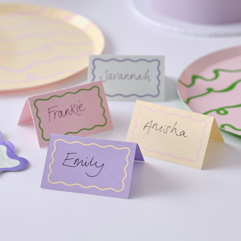Wavy Pastel Place Cards (10 pack) – Ruby Rabbit