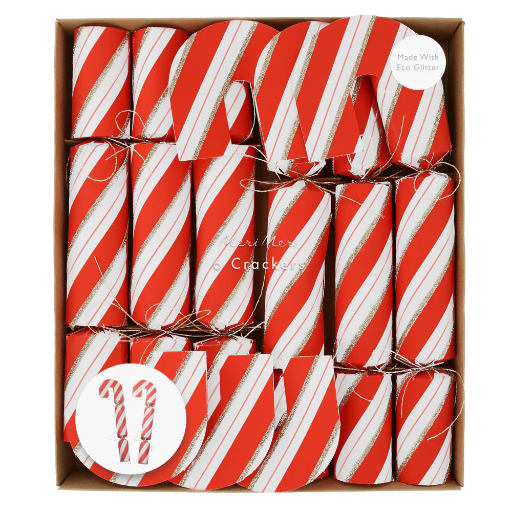 Red Stripe Candy Cane Crackers (6 pack) – Ruby Rabbit