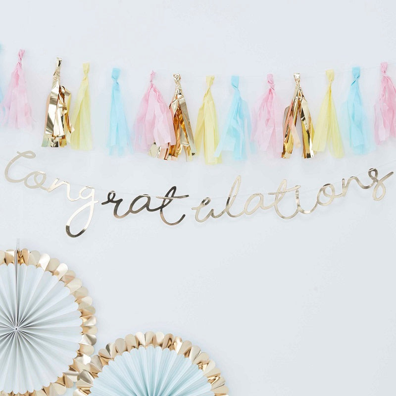 Gold Congratulations Bunting – Ruby Rabbit
