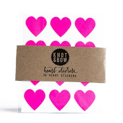 Neon Pink Heart Sticker Seals – Ruby Rabbit