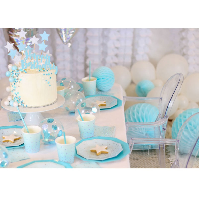 Happy Birthday Blue Cake Topper – Ruby Rabbit